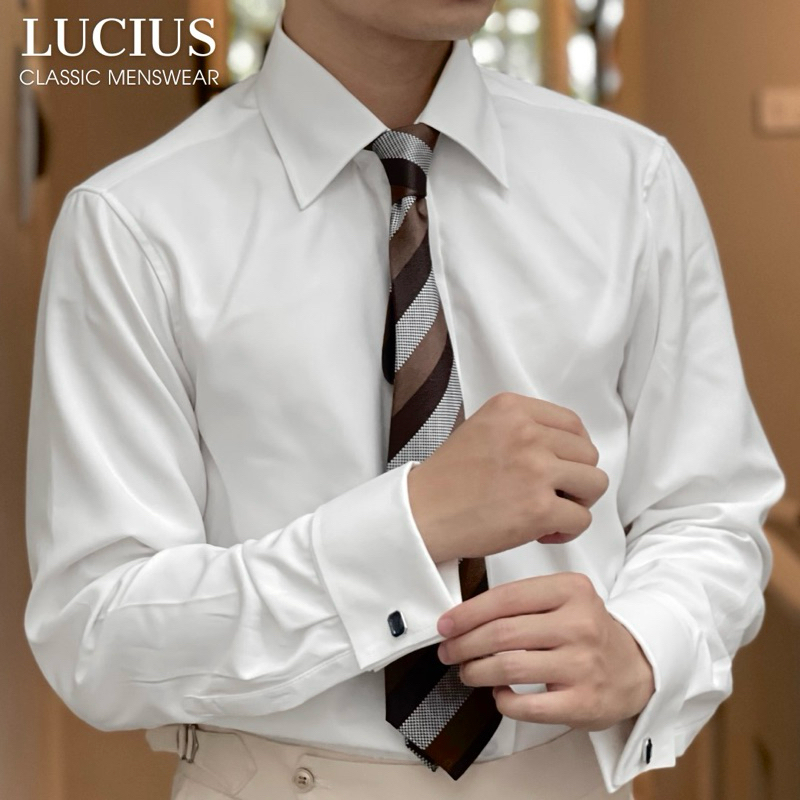 LUCIUS Premium Long Sleeve Mens Shirt, Luxurious Forward Point Collar ...