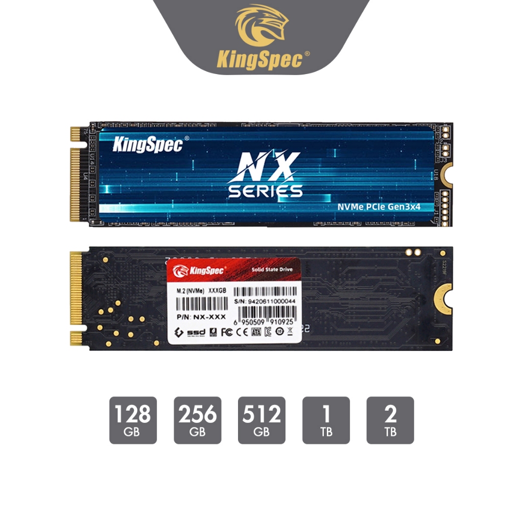 KingSpec M2 NVMe SSD ฮาร์ดไดรฟ์ 128GB / 256GB / 512GB / 1TB / 2TB [ NX-Series ] - สินค้าของแท้ ...