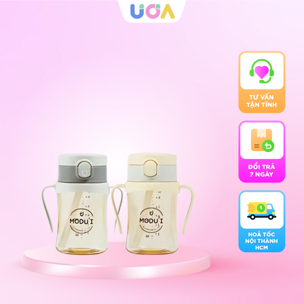 Modui ขวดน้ําดื่ม PPSU หนึ่งสัมผัสเกาหลีระดับพรีเมียมพร้อมถ้วยดูด ...