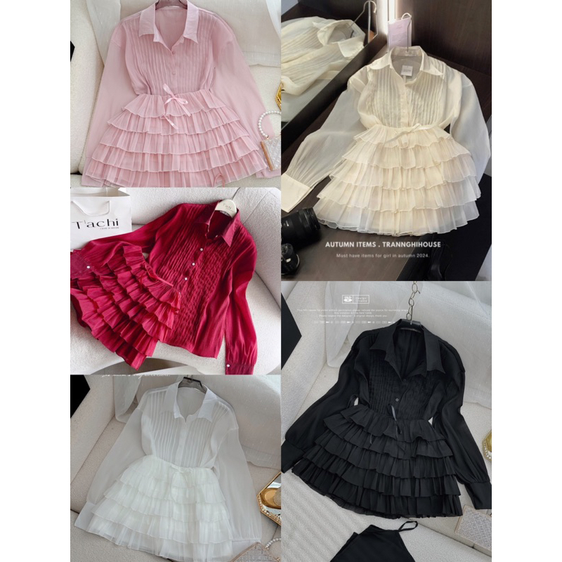 Set SOMI PLEATED SHIRT + 5-LAYER CV พร้อมเสื้อ 2-STRING (ผลิตภัณฑ์ ...