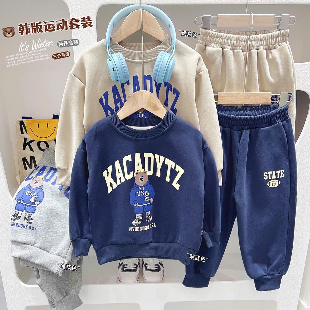 Kacha BEAR Flannel Clothes Set for Warm Winter Wear for Infants 8-18KG ...