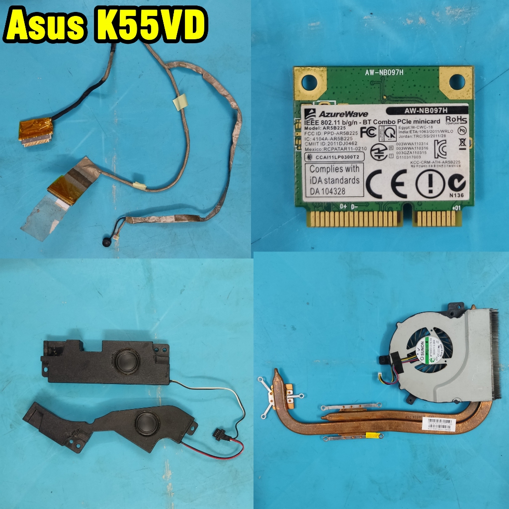 ส่วนประกอบปอกเปลือกแล็ปท็อป Asus K55VD - ลําโพง, ทัชแพด, บอร์ด usb ...