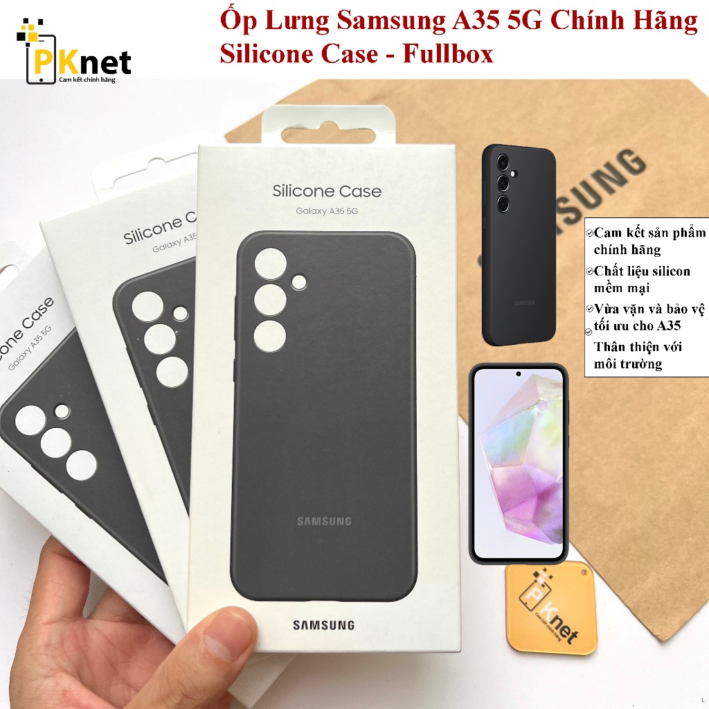 Samsung A35 5G Silicon Case ของแท้ Fullbox ซีลเดิม เข้ารูป ทําความสะอาด ...