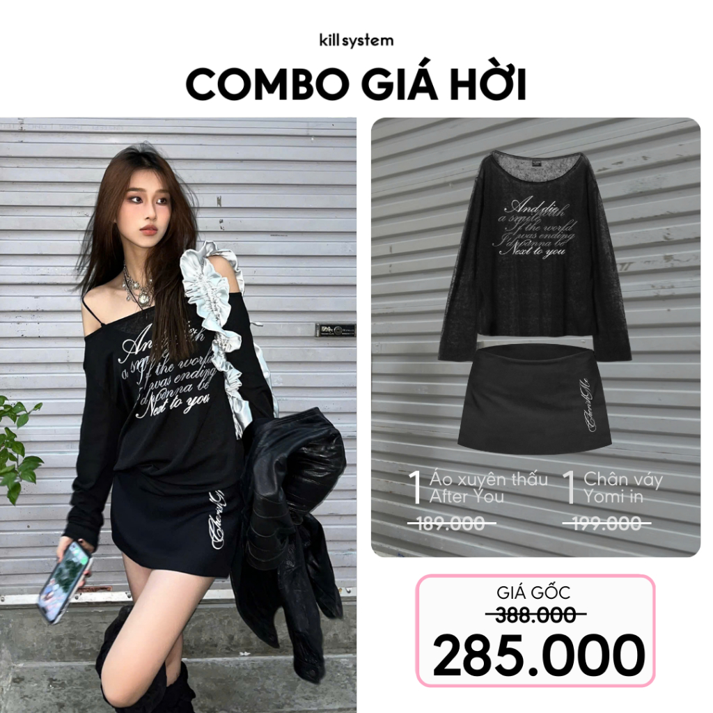 [BREAKING Price COMBO] ชุด 2 ชิ้น เสื้อซีทรู After You 1 ตัว + กระโปรงสั้น Yomi 1 ตัวใน Kill ...