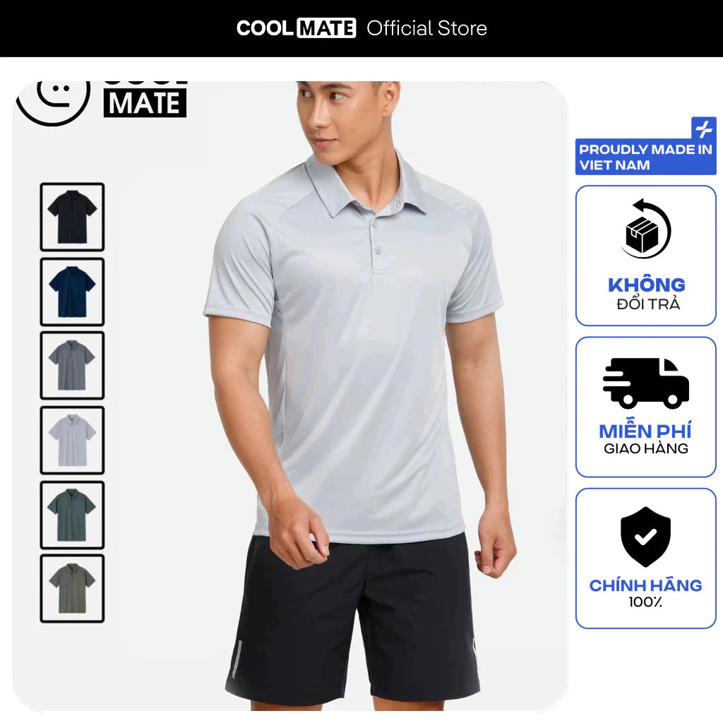 Coolmate Mens Active V2 Breathable Quick-Dry Sports Polo Shirt - ไม่รับ ...