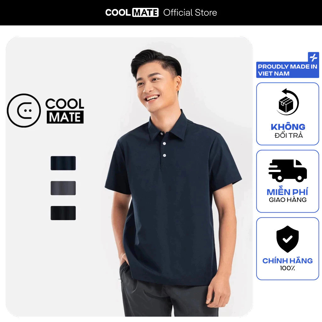 เสื้อโปโลผู้ชายทอ Excool Coolmate - ไม่รับคืน | Shopee Thailand