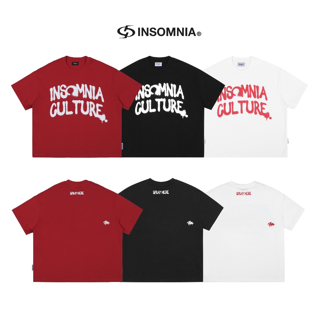 เสื้อยืด Boxy 280GSM Spray Here INSOMNIA Unisex Local Brand - TS035 ...