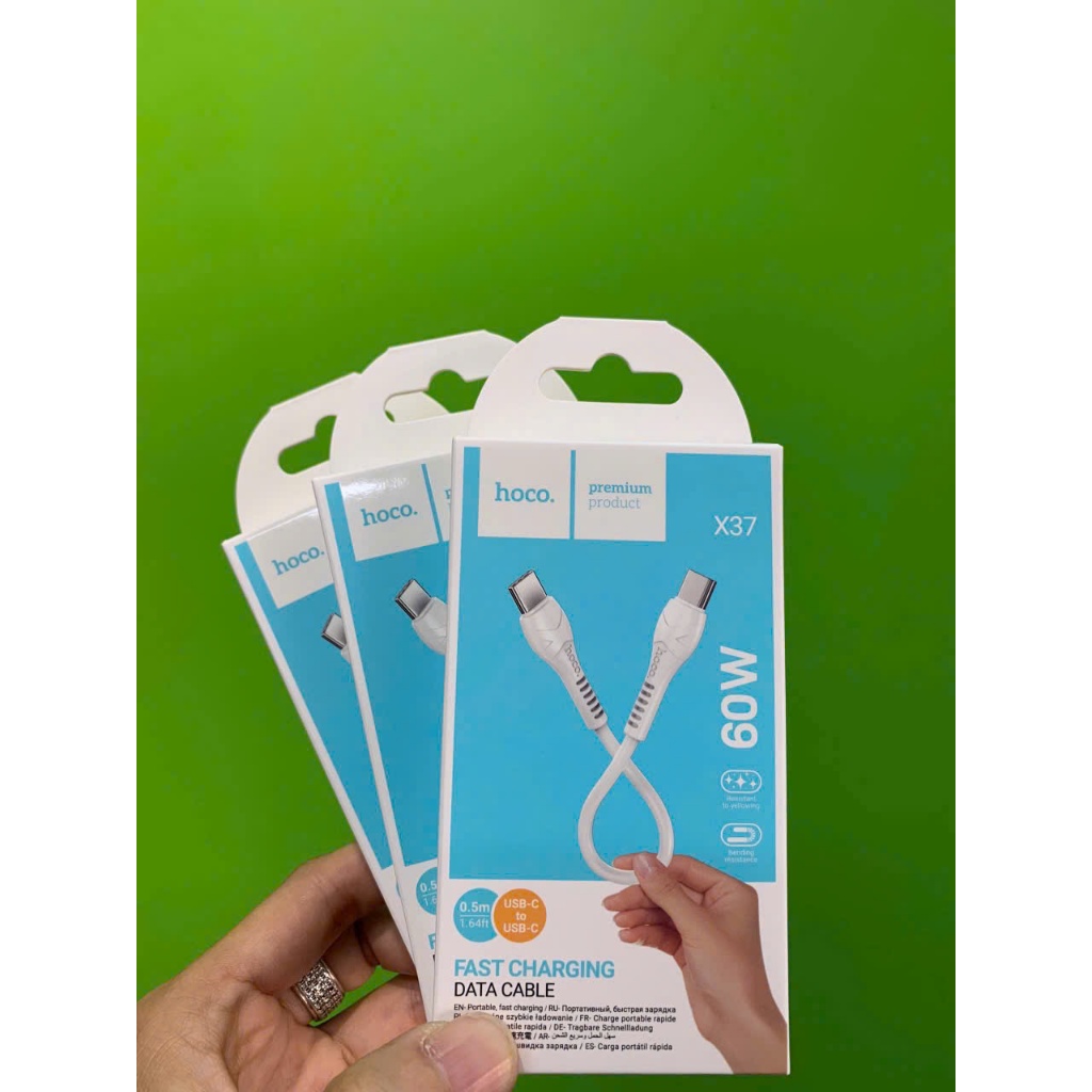 Hoco X37 Type-C to Type-C 60w สายชาร์จเร็ว ยาว 0.5 ม. กะทัดรัด ใช้งาน ...
