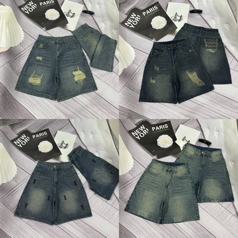 กางเกงยีนส์ Silly ปักลายหลายสไตล์ - ผ้าหนา MYK Jean | Shopee Thailand