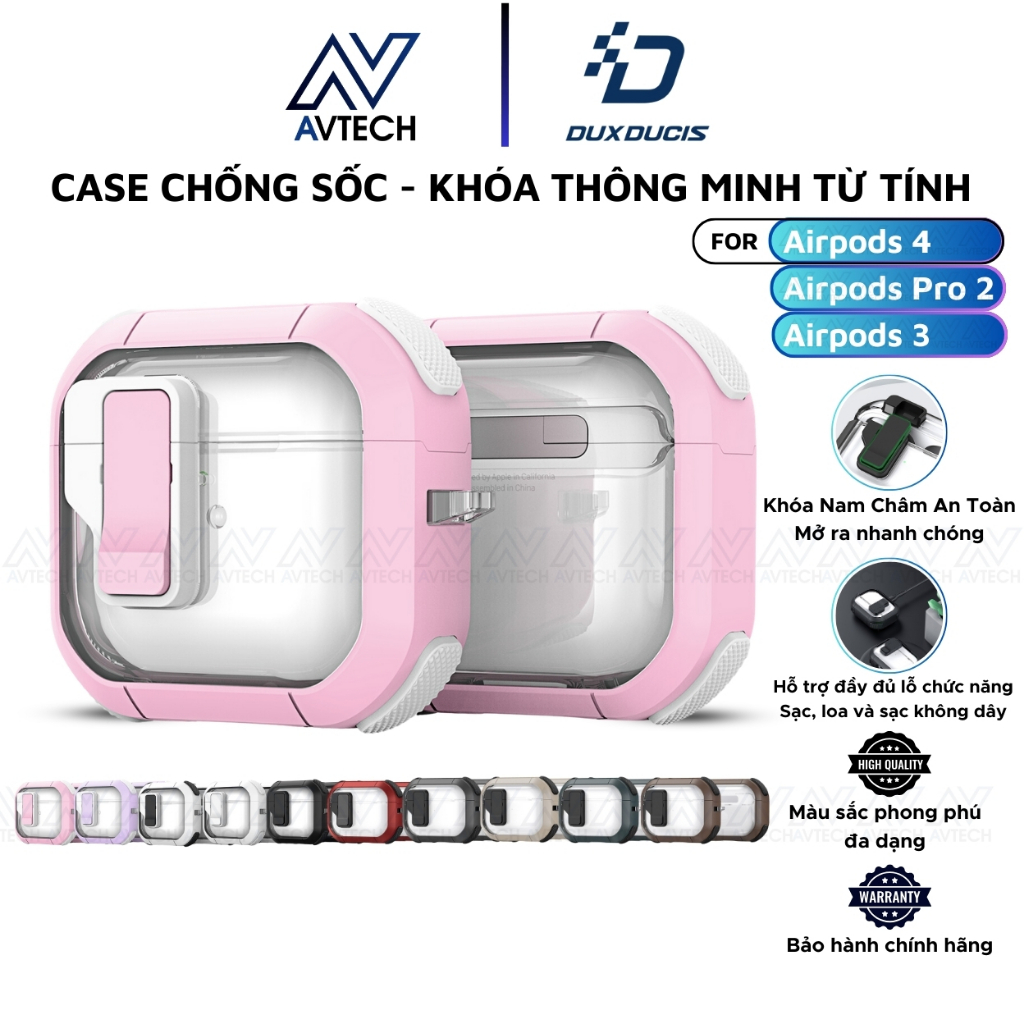 Dux Ducis เคสใสสําหรับ Airpods 4 / Airpods Pro 2 / Airpods 3, ล็อค ...