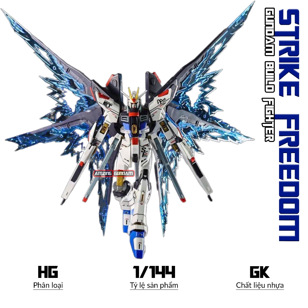 Hg Strike Freedom Model (เอฟเฟกต์ปีก, รูปลอกน้ําและฐาน), 1/144 Gundam ...