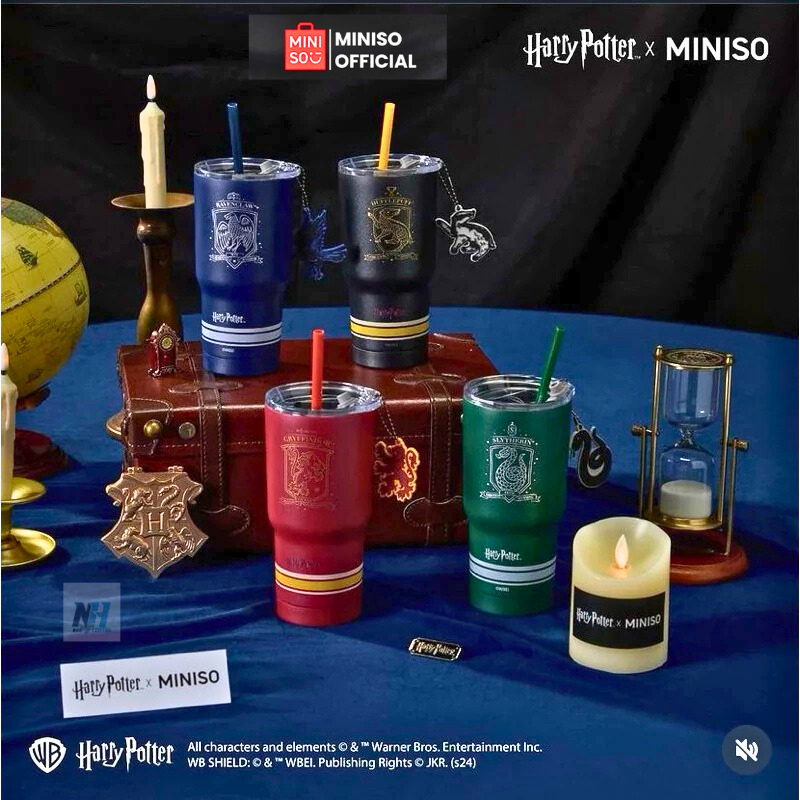 Miniso Harry Potter แก้วน้ําสแตนเลสพร้อมหลอด 580ML | Shopee Thailand