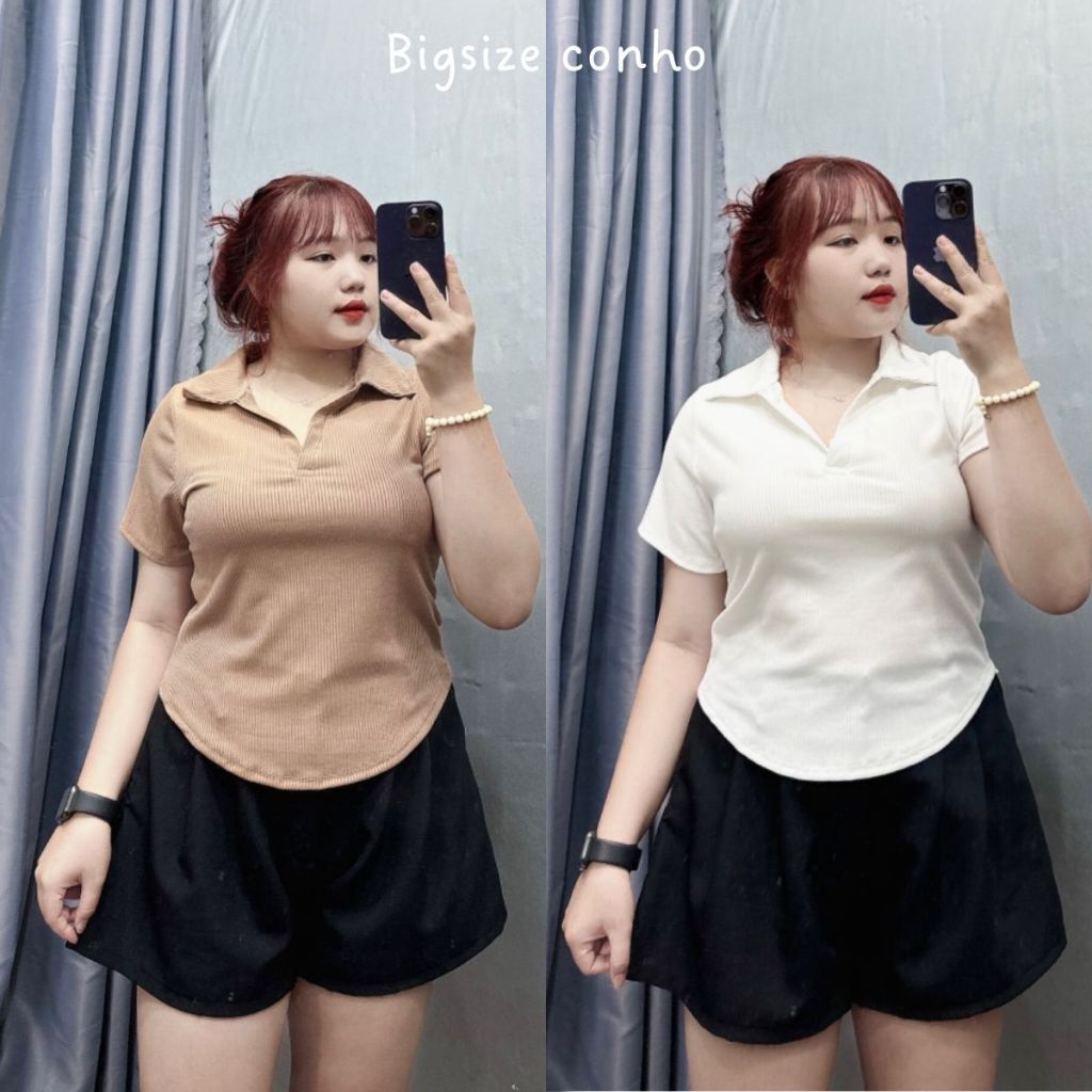 เสื้อยืดผู้หญิง Bigsize คอโปโล วัสดุจั๊ม ดีไซน์น่ารักสําหรับสาวๆ chuppy 40-95kg - G120 | Shopee ...