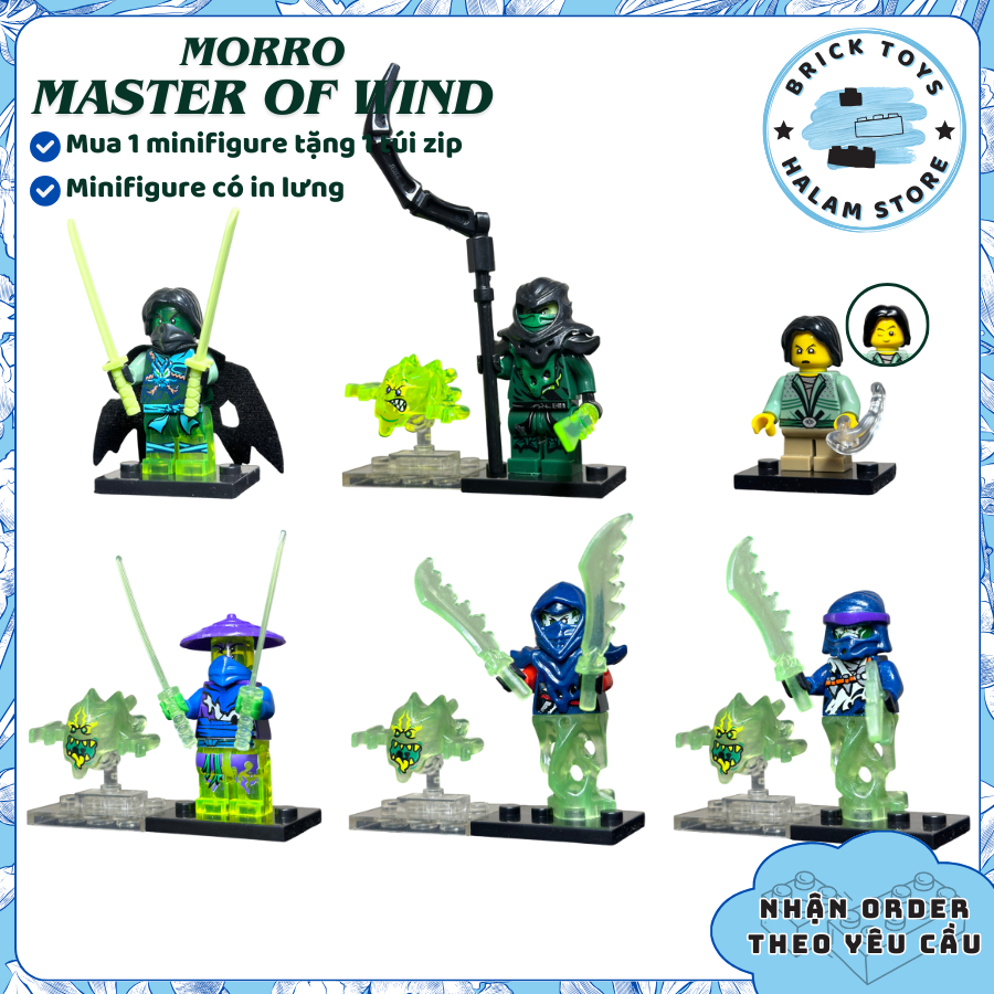 Ninjago Morro wind master minifigures ของเล่นประกอบ - Morro Kid และ ...
