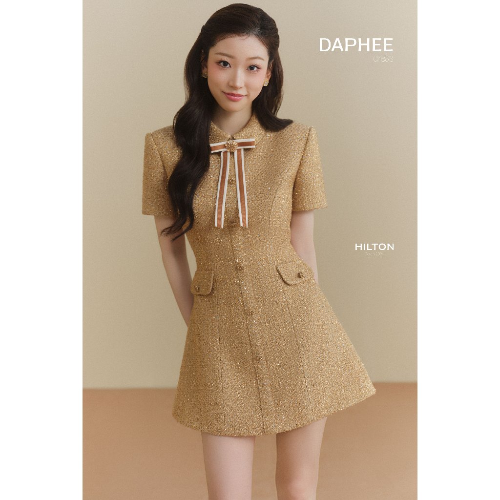 Joie DES ROSES - เดรสผ้าทวีตคอบัวทรงเอ Daphee Dress | Shopee Thailand