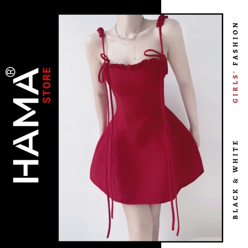 Hama STORE H40 ชุดเดรสดีไซน์คอปกจับจีบ - TWO สายระบายเซ็กซี่ | Shopee ...