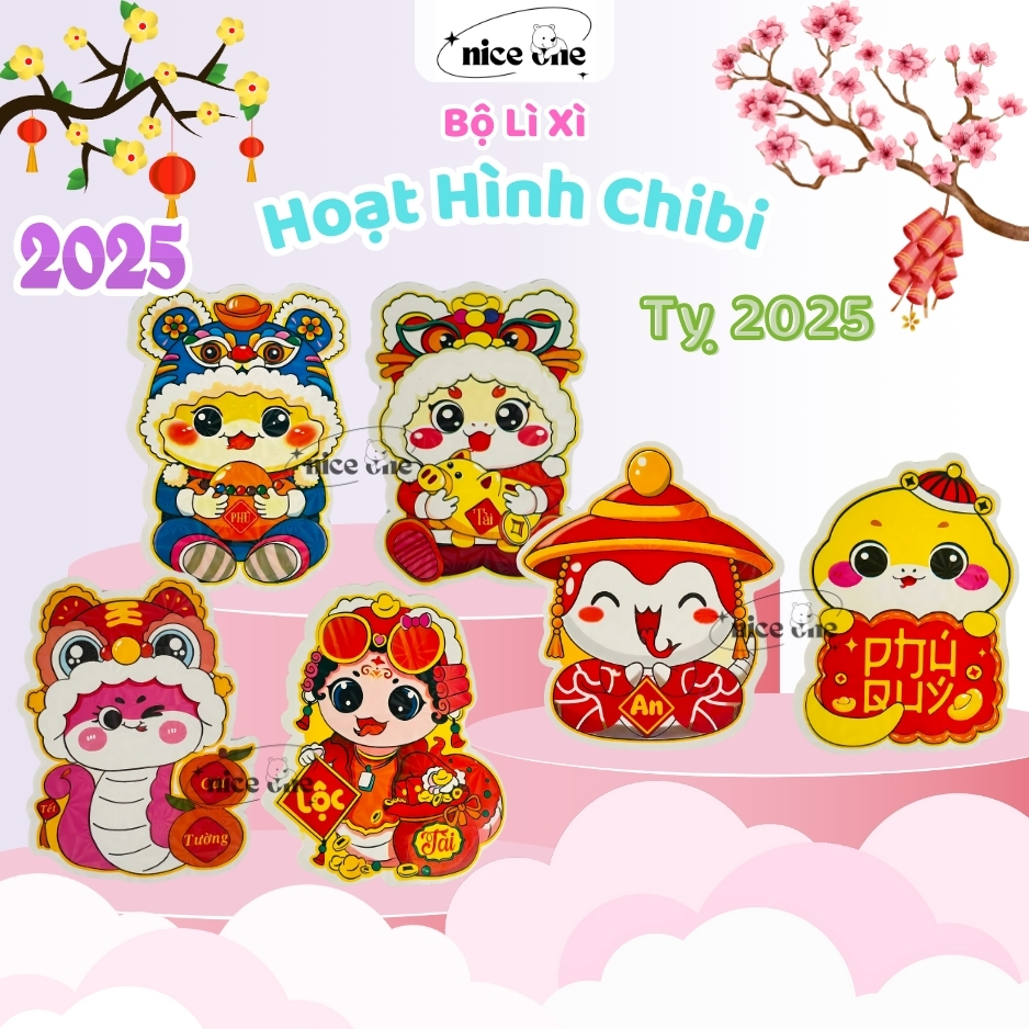 Chibi At Ty Red Envelopes 2025 Hottrend Tet - Premium NICE ONE 2025 Tet ...