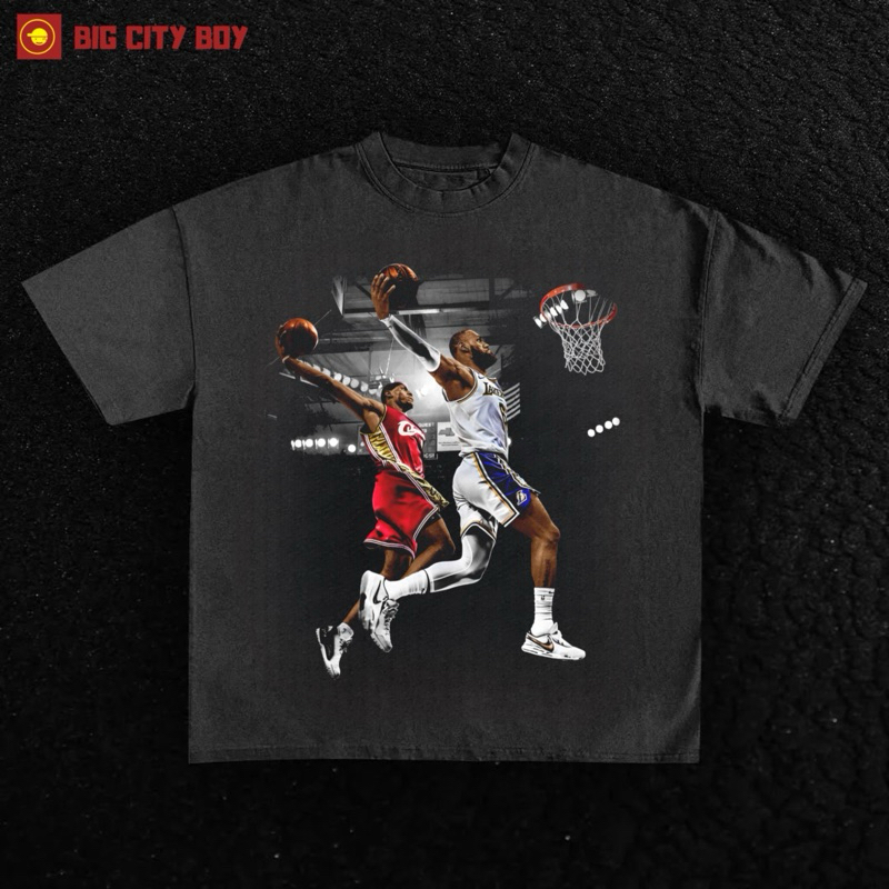 Lebron JAMES ICY EXCLUSIVE เสื้อยืดนักบาสเก็ตบอลทรงหลวม BIG CITY BOY ...
