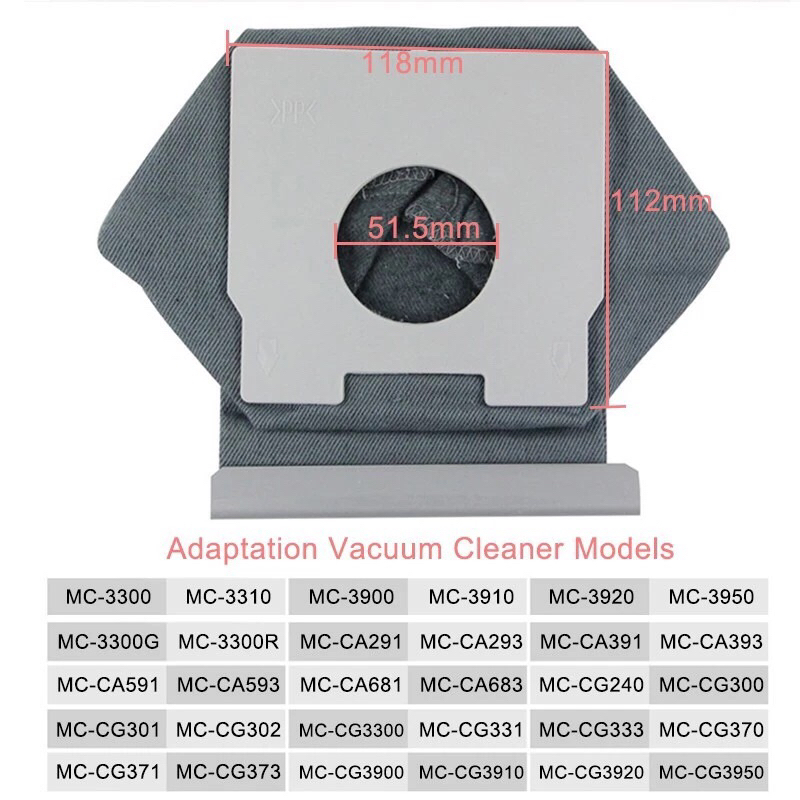 Panasonic เครื่องดูดฝุ่นถุงขยะ MC-CG240, MC-CG301, MC-CG302, MC-CG3300 ...