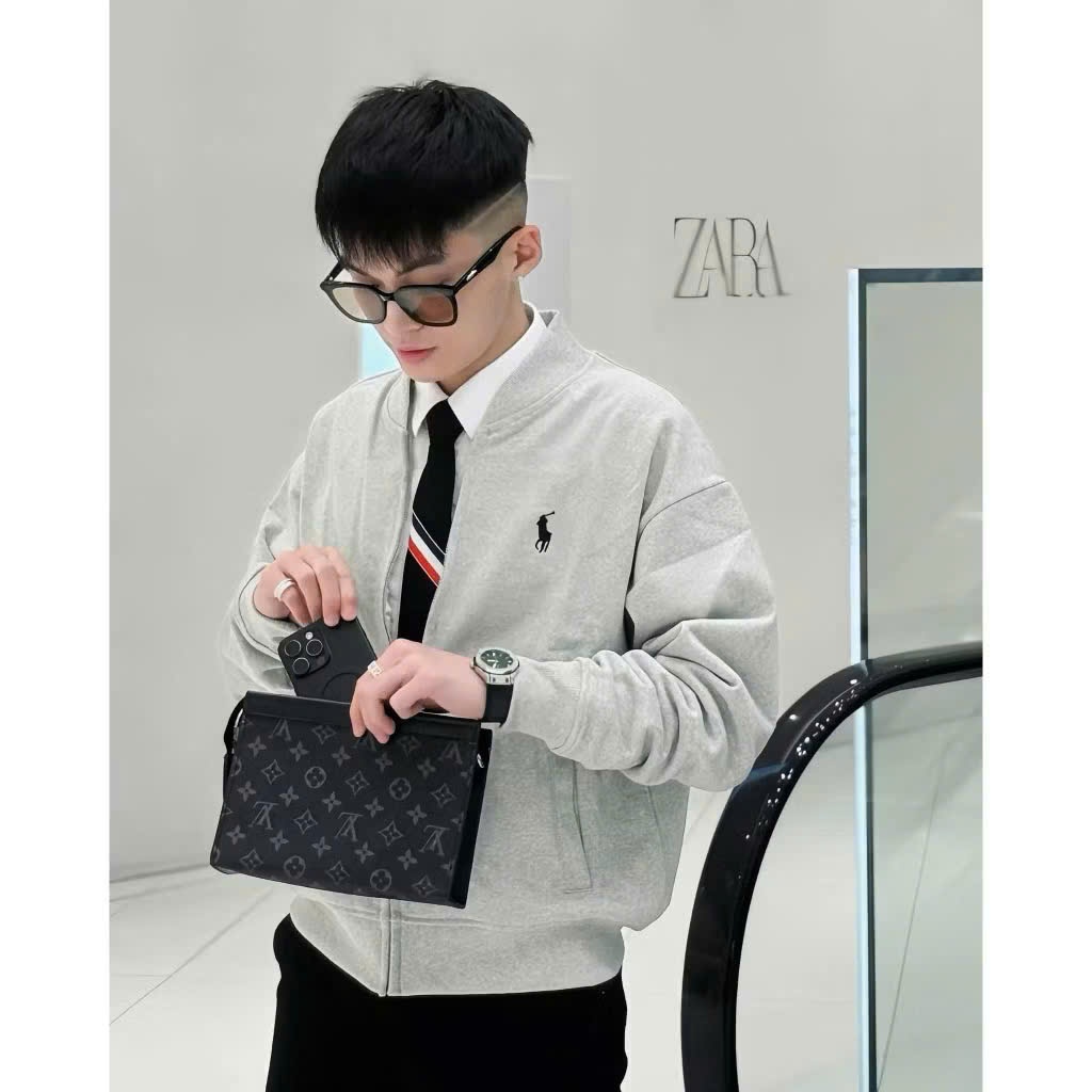 Ralph Horse Crab Leg Felt Bomber Jacket คุณภาพสูง Super Sharp โลโก้ปัก ...