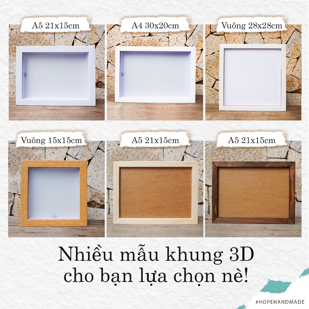 กรอบรูปตั้งโต๊ะ 3D กรอบรูปลึกสําหรับกรอบดอกไม้แห้ง ขนาด 3D 30x20,21x15 ...
