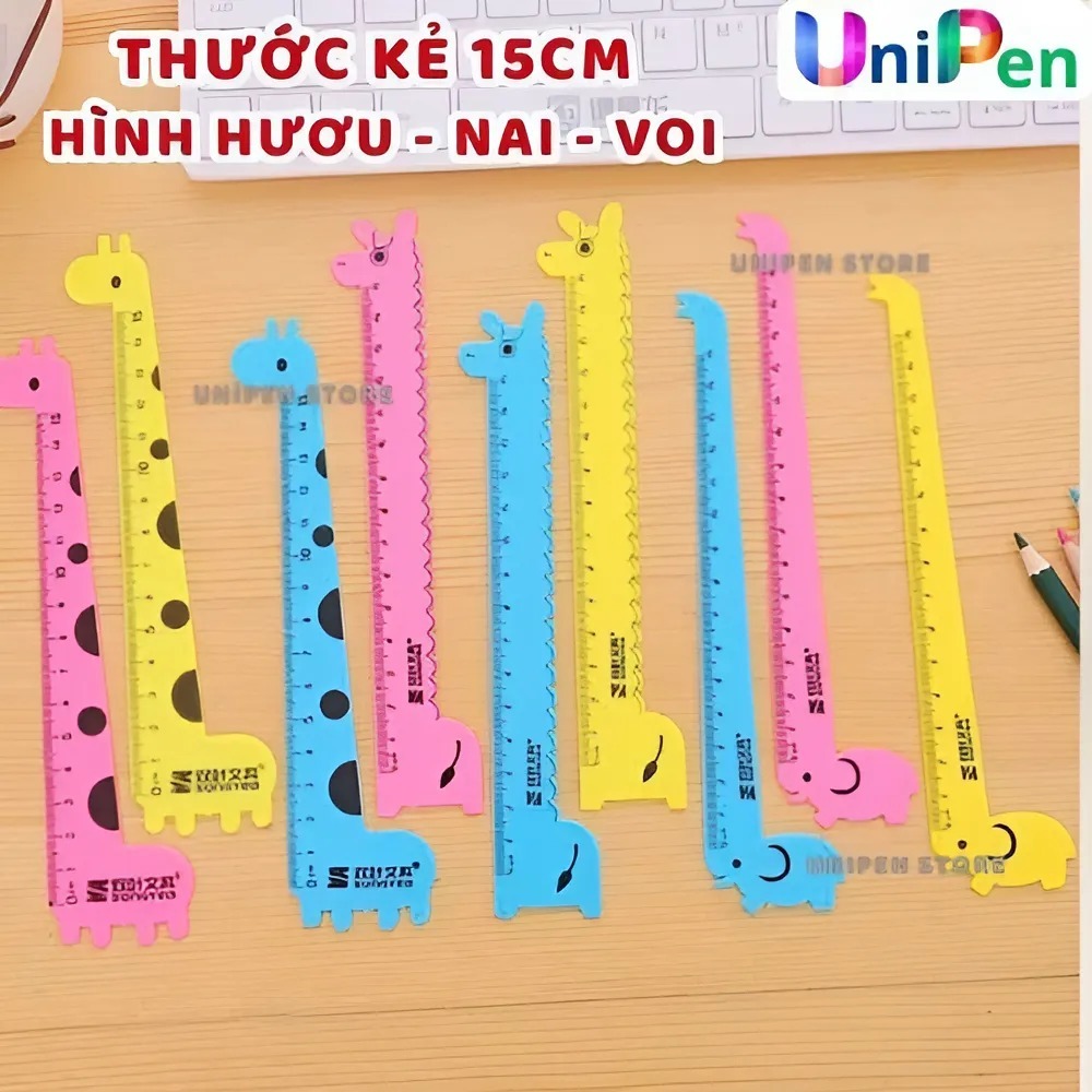 Unipen ไม้บรรทัดพลาสติกขนาด 15 ซม. สุดน่ารักพร้อมยีราฟ/กวาง | Shopee ...