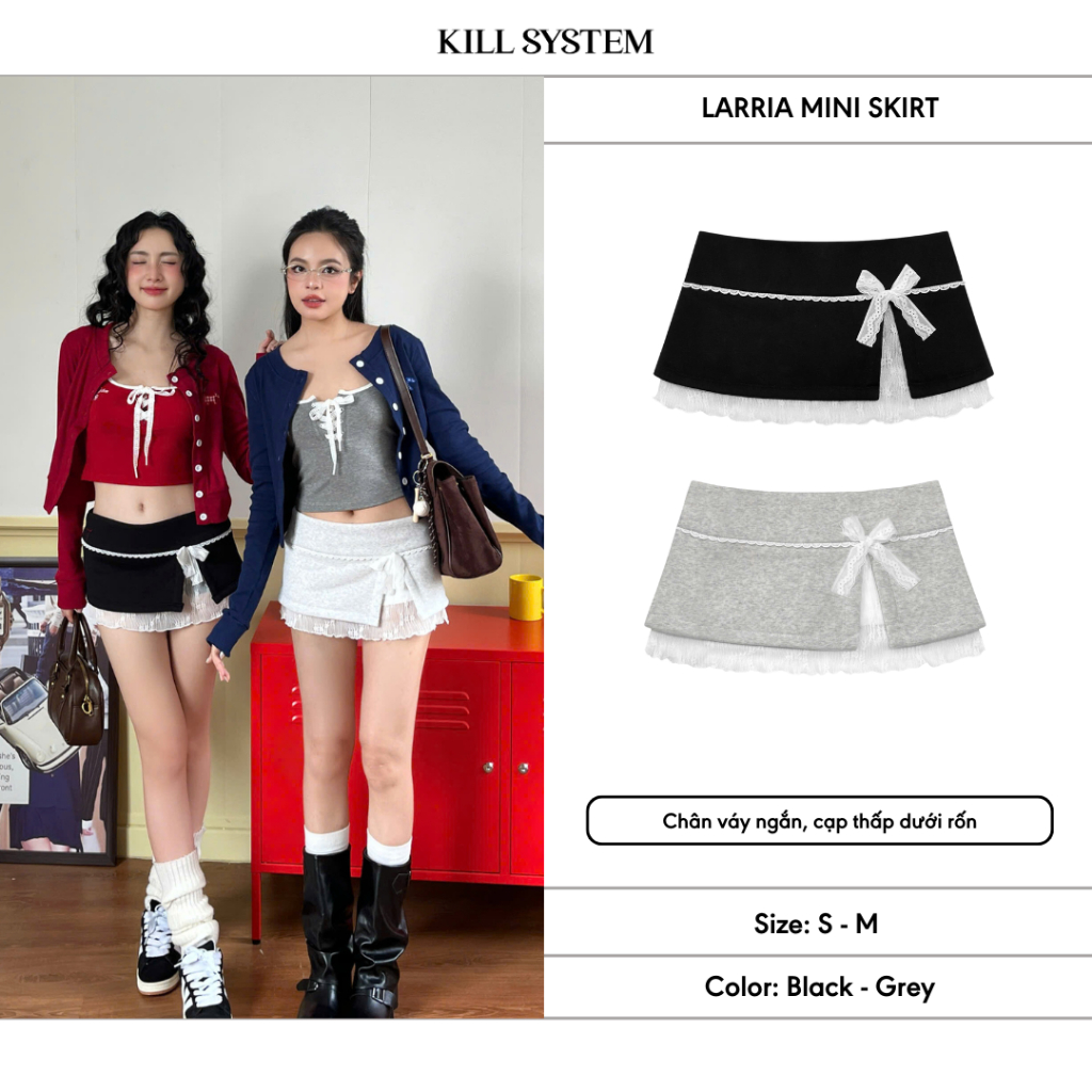 KILL SYSTEM - LARRIA กระโปรงสักหลาดเอวต่ําทําให้รูปร่างของคุณ สําหรับผู้หญิง สไตล์เกาหลี 2025 ...