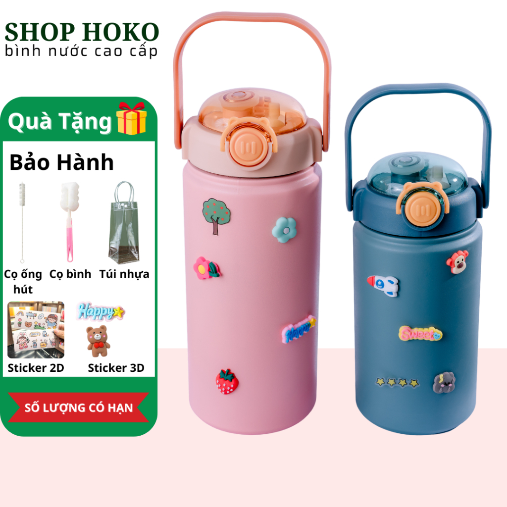 Boss 304 กระติกน้ําร้อนสแตนเลส 1200ml 1000ml 800ml พร้อมหลอดและด้ามจับ ...