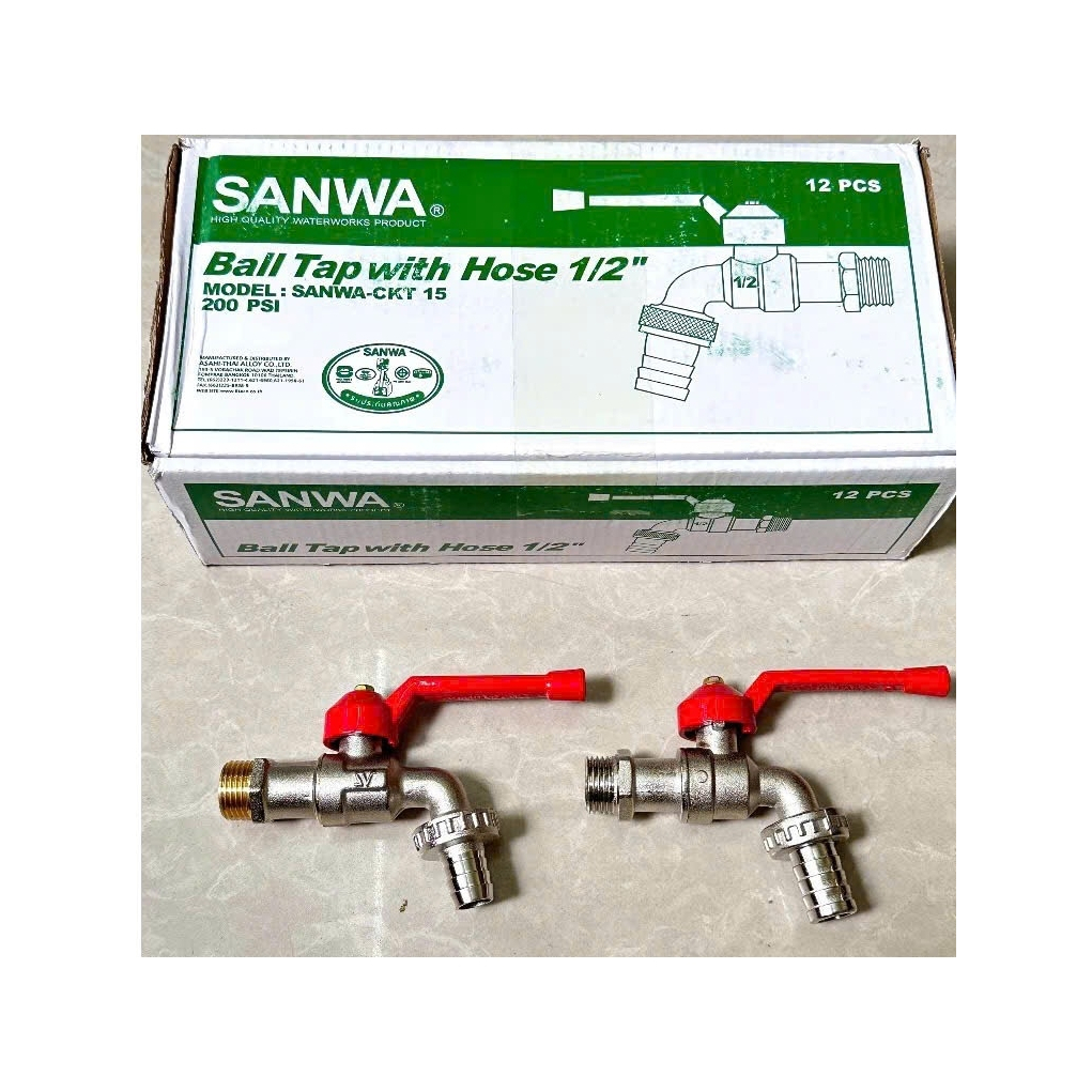Sanwa Flush Faucet - เกลียวก๊อกน้ําทองเหลือง 21/เกลียว 27 (1/2-3/4 ...