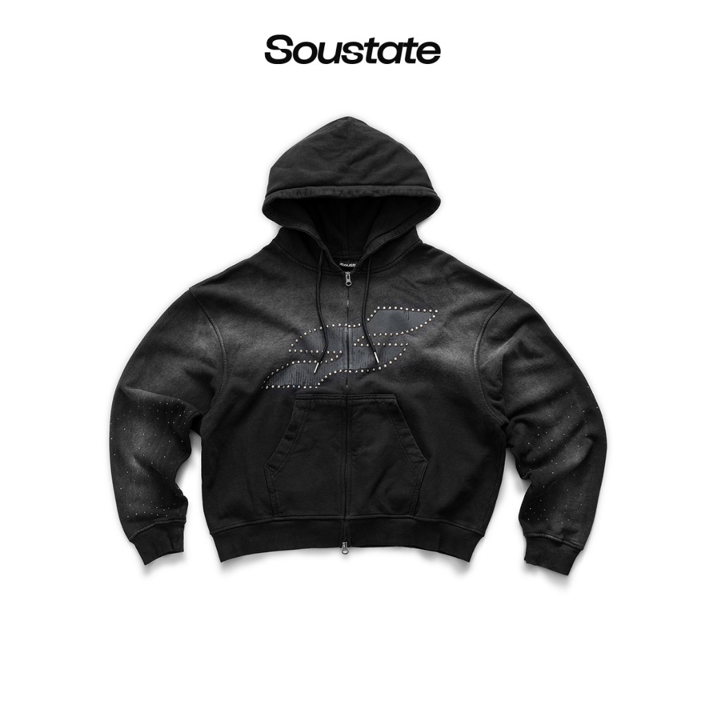 Zip Washed Boxy Stellar Star Hoodie - ของแท้ SOUSTATE | Shopee Thailand