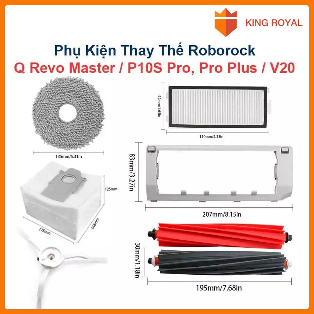 Roborock Q revo Master อุปกรณ์เสริมทดแทน, P10S Pro, P10S Pro Plus, V20 ...