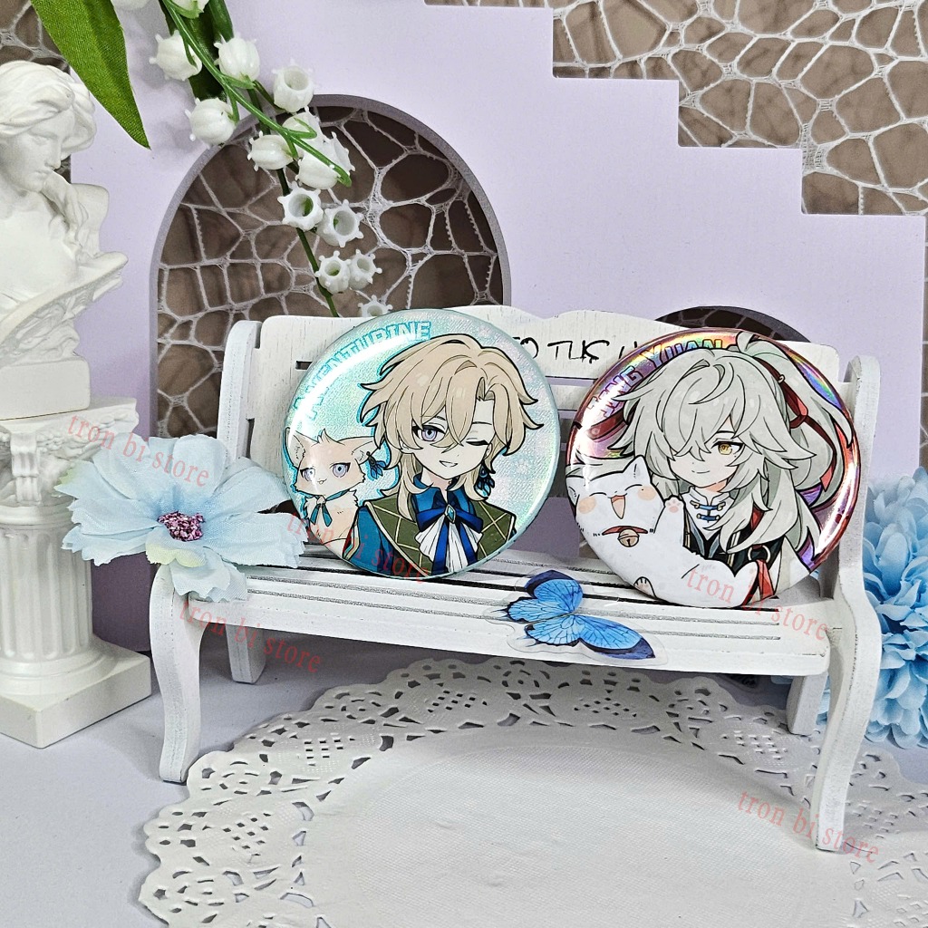 Meo chibi UV ตราแฟลชคู่ 5.8 ซม. เอฟเฟกต์กลิตเตอร์รางดาว Honkai, versสี ...