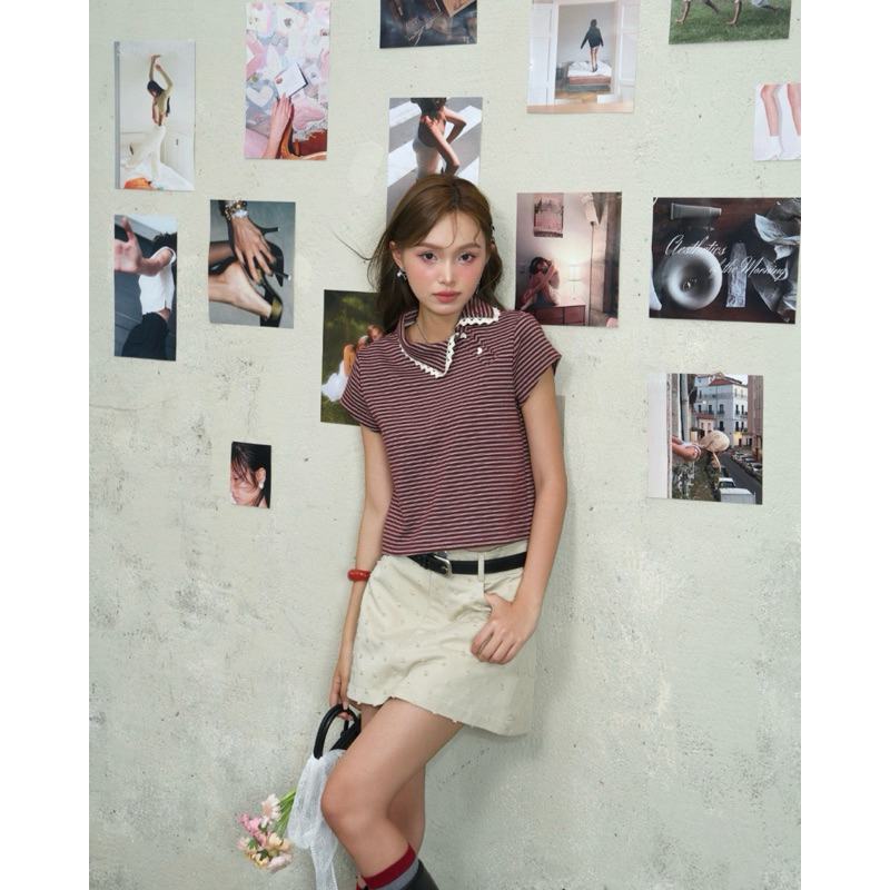 [Ho Chi Minh Express] เสื้อโปโล Sandra Polo ปกลูกไม้และกระดุมหัวใจลาย ...