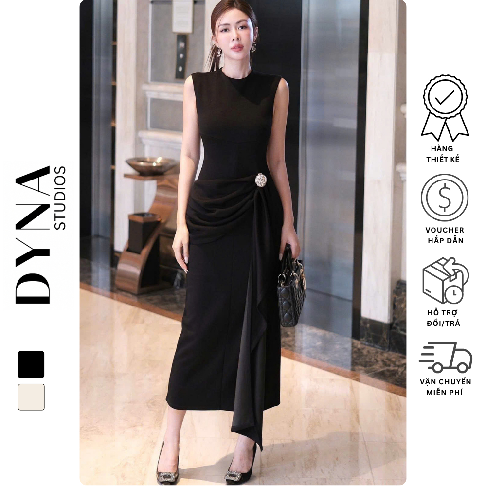 ยาวรักแร้ชุดBodycon BAGEOรอบคอRuffledเอวMhaพร้อมแท็กหินDYN STUDIOS | Shopee Thailand