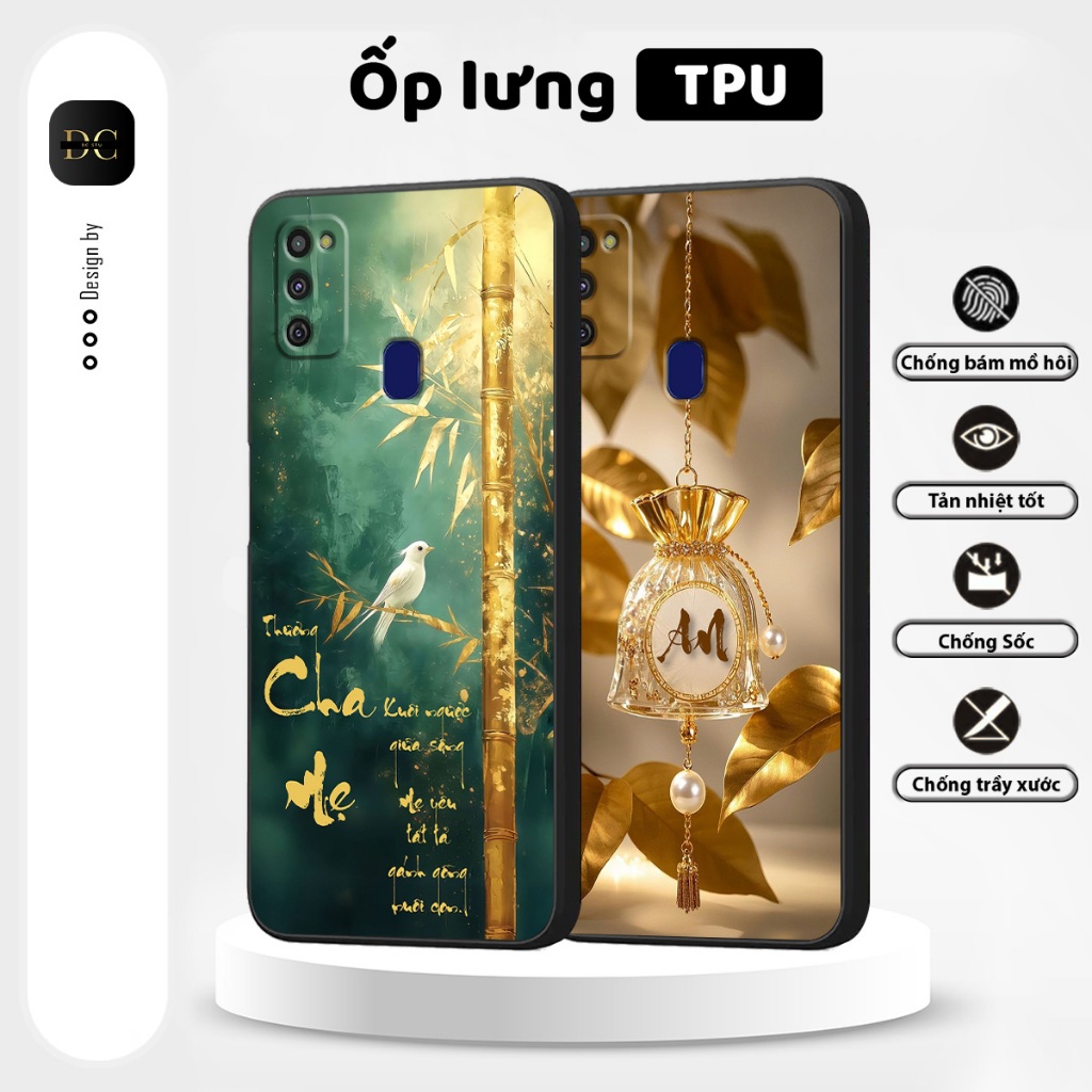 เคส Samsung M21 - M30s พร้อมการประดิษฐ์ตัวอักษรและดอกบัว รุ่นใหม่ล่าสุด ...