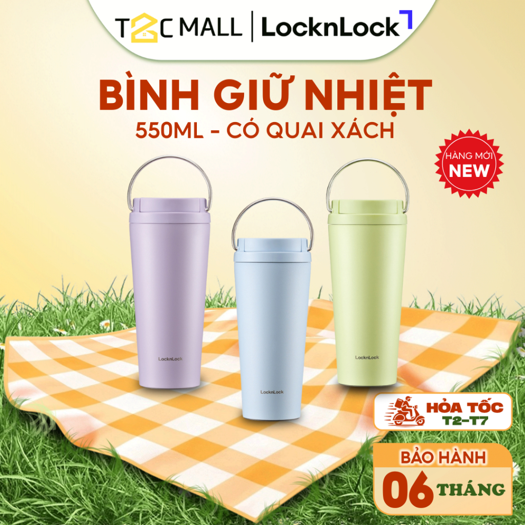LocknLock Thermos Bottle 550ML ด้ามจับพกพาสะดวก สแตนเลสแท้ LHC3345 ...