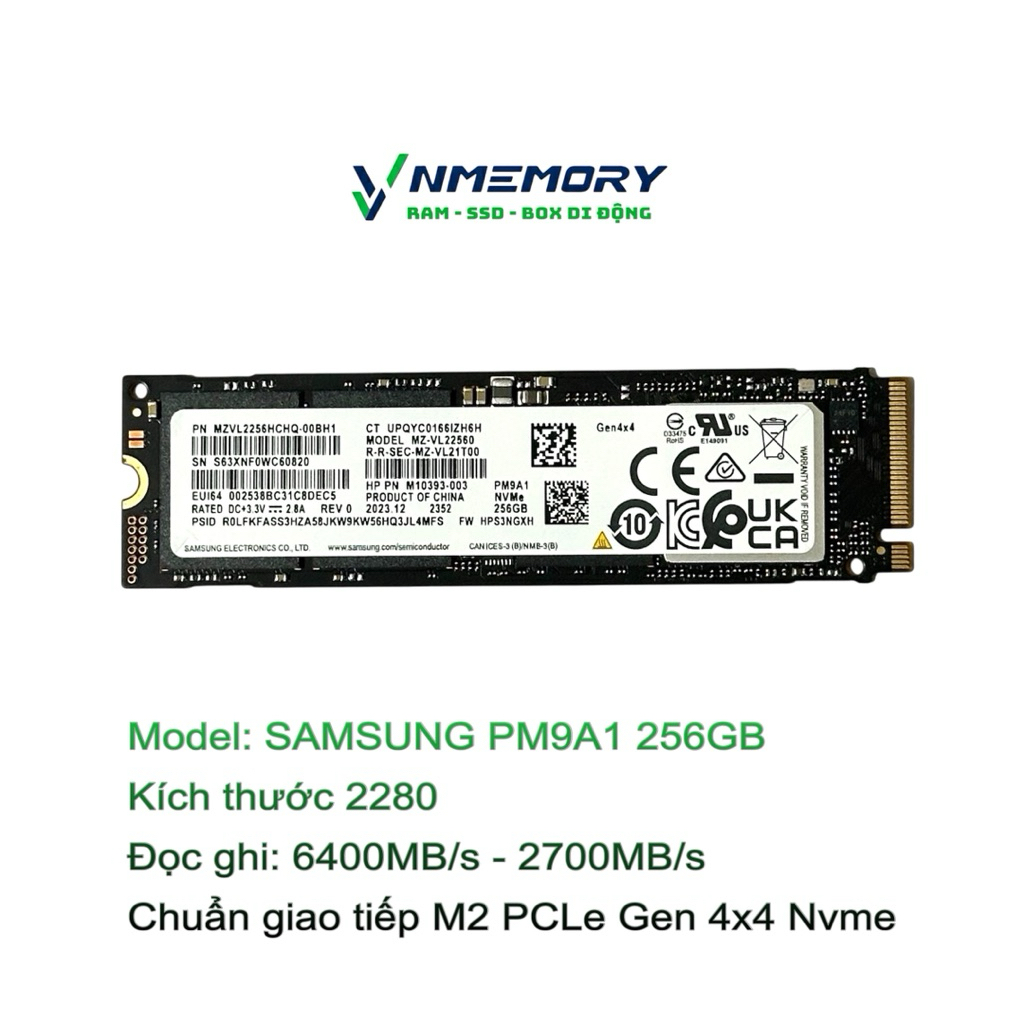 Samsung PM9A1 256GB PCIe 4.0 2280 M2 NVME SSD | Shopee Thailand