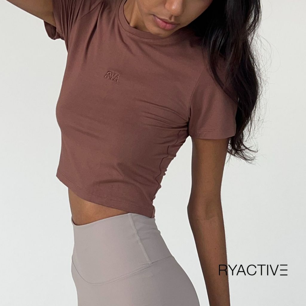 RYACTIVE baby tee - RYA BABY TEE อบเชยบราวน์ | Shopee Thailand