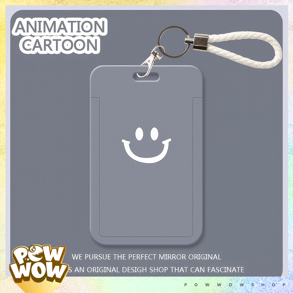 Smiley Face Slate Blue Minimal ABS ซองใส่บัตรพนักงานพลาสติก | Shopee ...