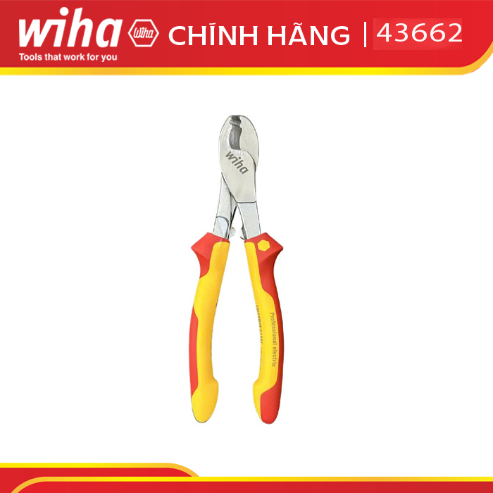 Wiha 43662 คีมตัดสายเคเบิลหุ้มฉนวน 1000V 210mm | Shopee Thailand