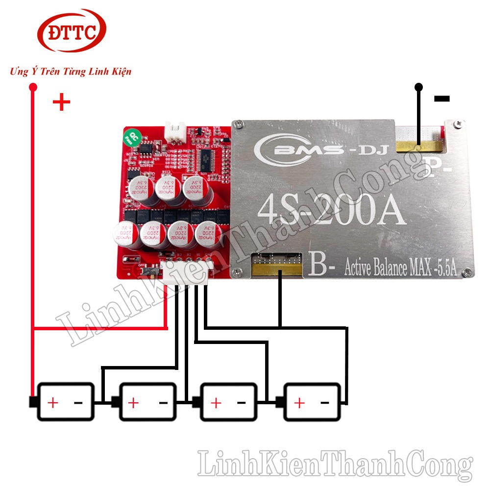 BMS Protection Circuit 4S 3.2V 200A 400A พร้อม Active Balance 4S 5A ...