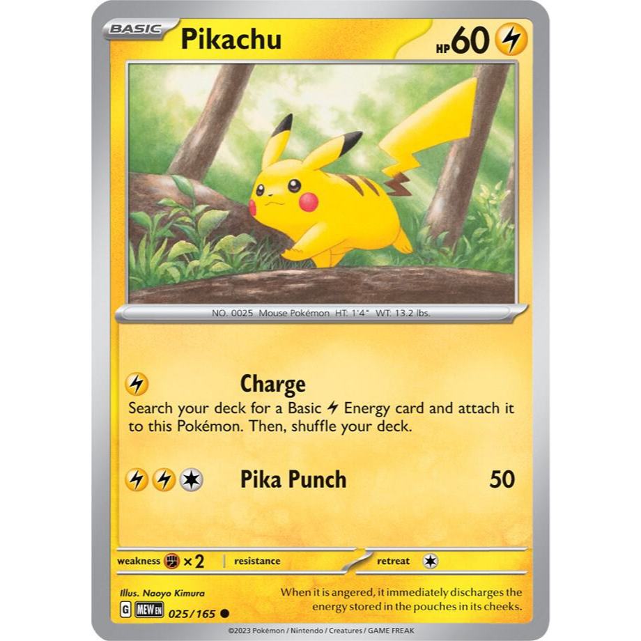 การ์ด [ การ์ดเกม Pokemon TCG- ] Pikachu - 025/165 Common -M-NM | Shopee ...
