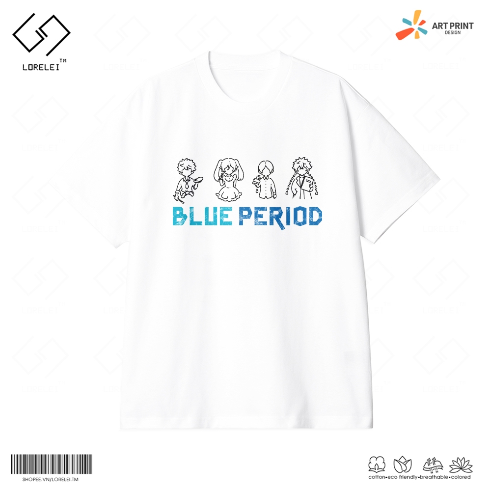 เสื้อยืดแขนสั้น Unisex Blue Period Chibi Art Cotton 100% | Shopee Thailand