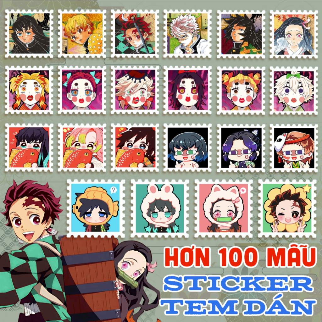 สติ๊กเกอร์หลายชั้น รุ่น KNY KIMETSU NO YAIBA - Tanjiro Nezuko Muichiro ...