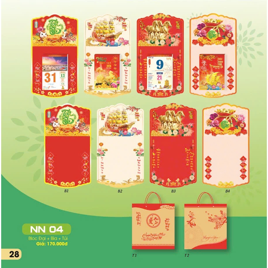 ปฏิทิน 2026 - Bloc Dai Calendar Set NN04: Bloc Dai + Cover and Bag 14 ...