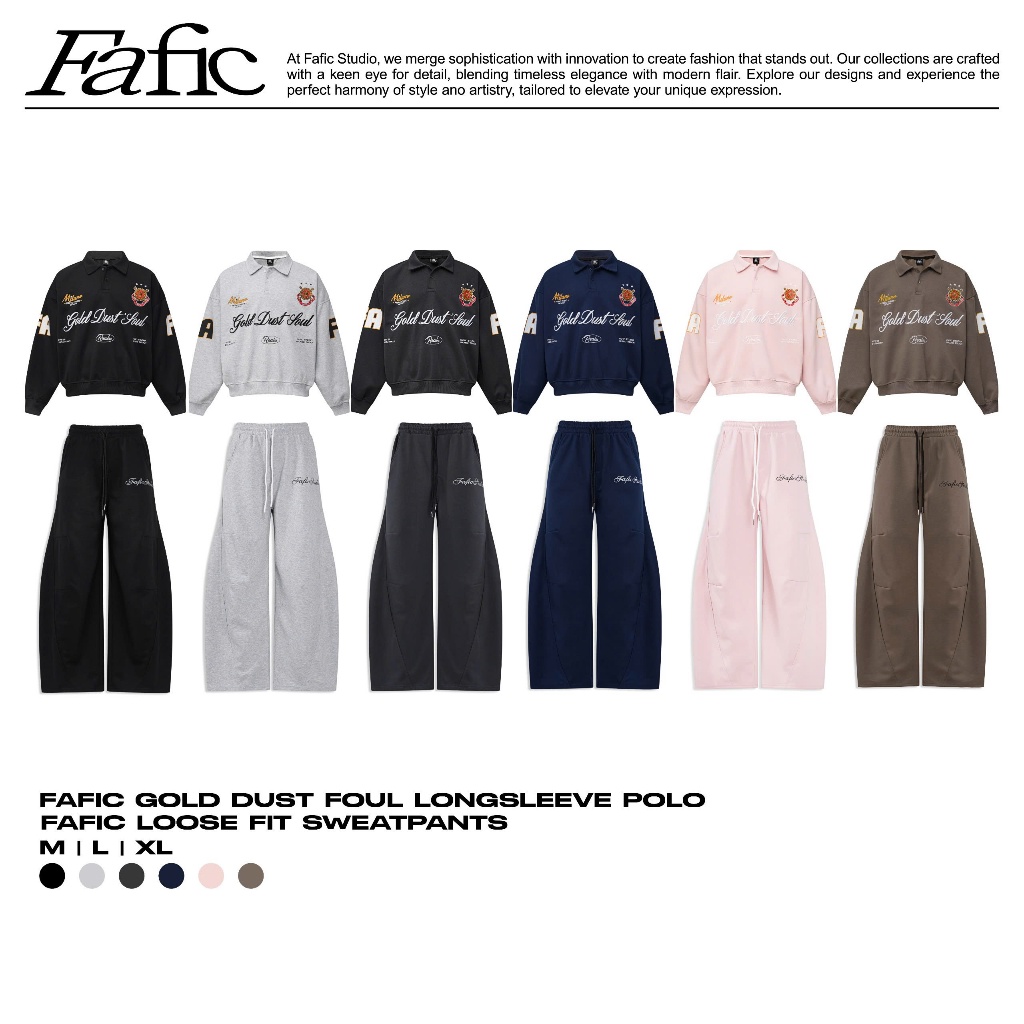 Set เสื้อสเวตเตอร์โปโล GOLD DUST SOUL FAFIC Studio กางเกงขาโค้งปัก ...