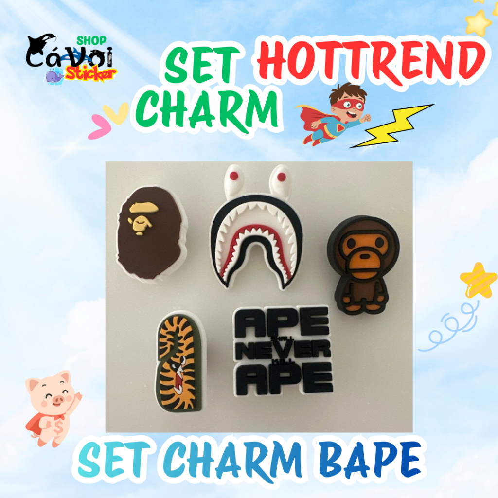 เสน่ห์รองเท้าแตะ : BAPE charm Set - 5 รายการ - สินค้ามาตรฐานพร้อมอุดตัน ...