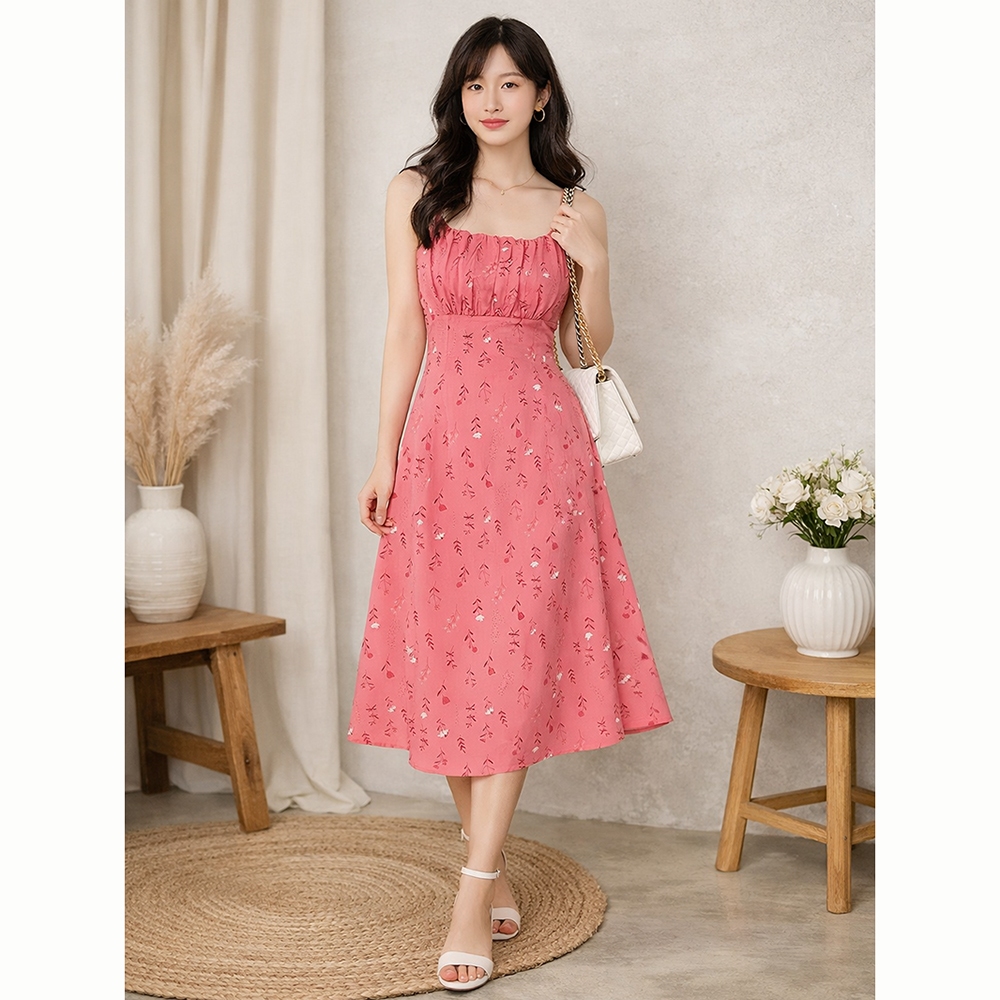 Rolisa RD007 เดรสเกาะอกลายดอกไม้น้อยน่ารัก | Shopee Thailand