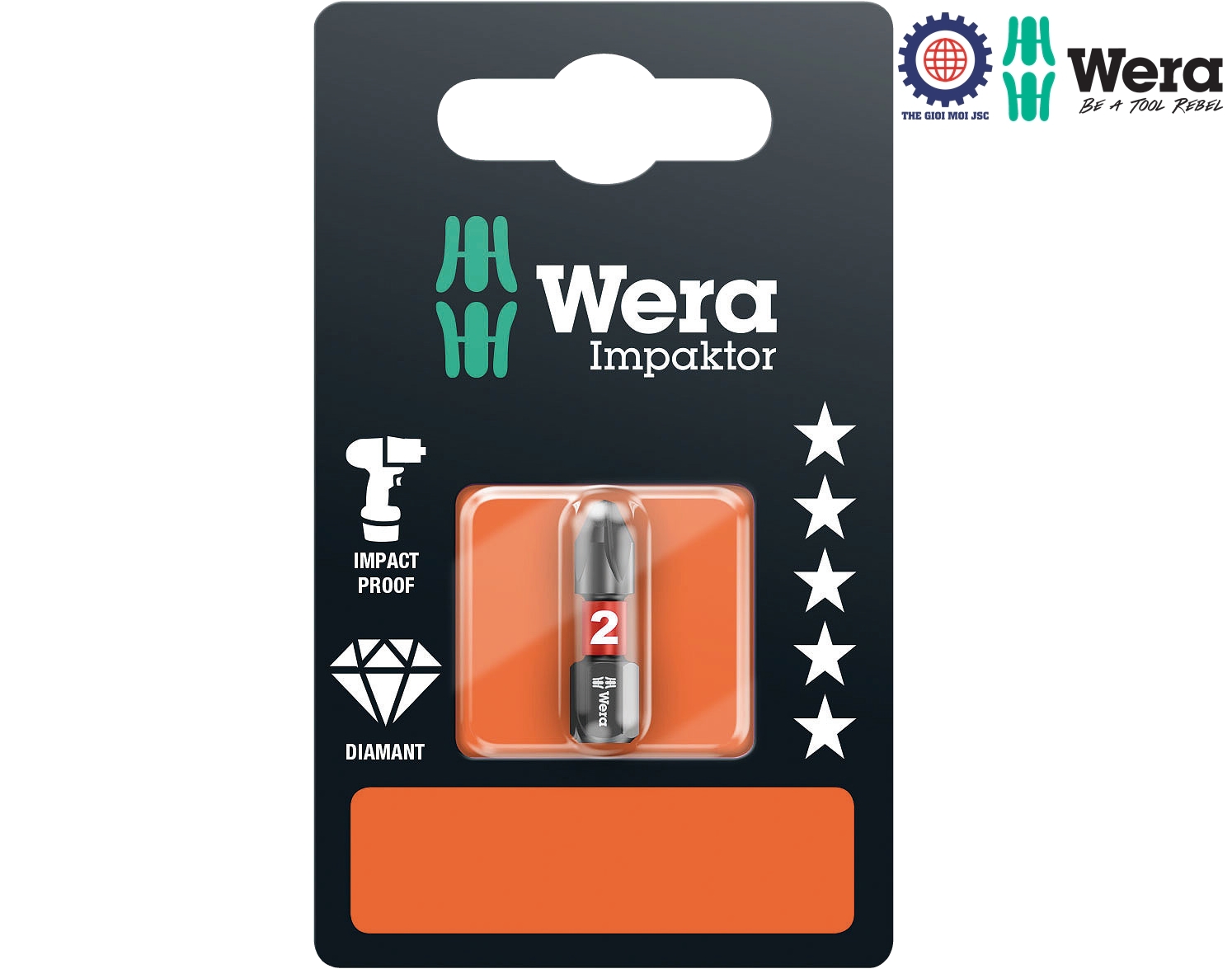 ดอกไขควง 4 ด้าน Wera PH2 x 25 มม. 851/1 IMP DC Impaktor บิต Wera ...