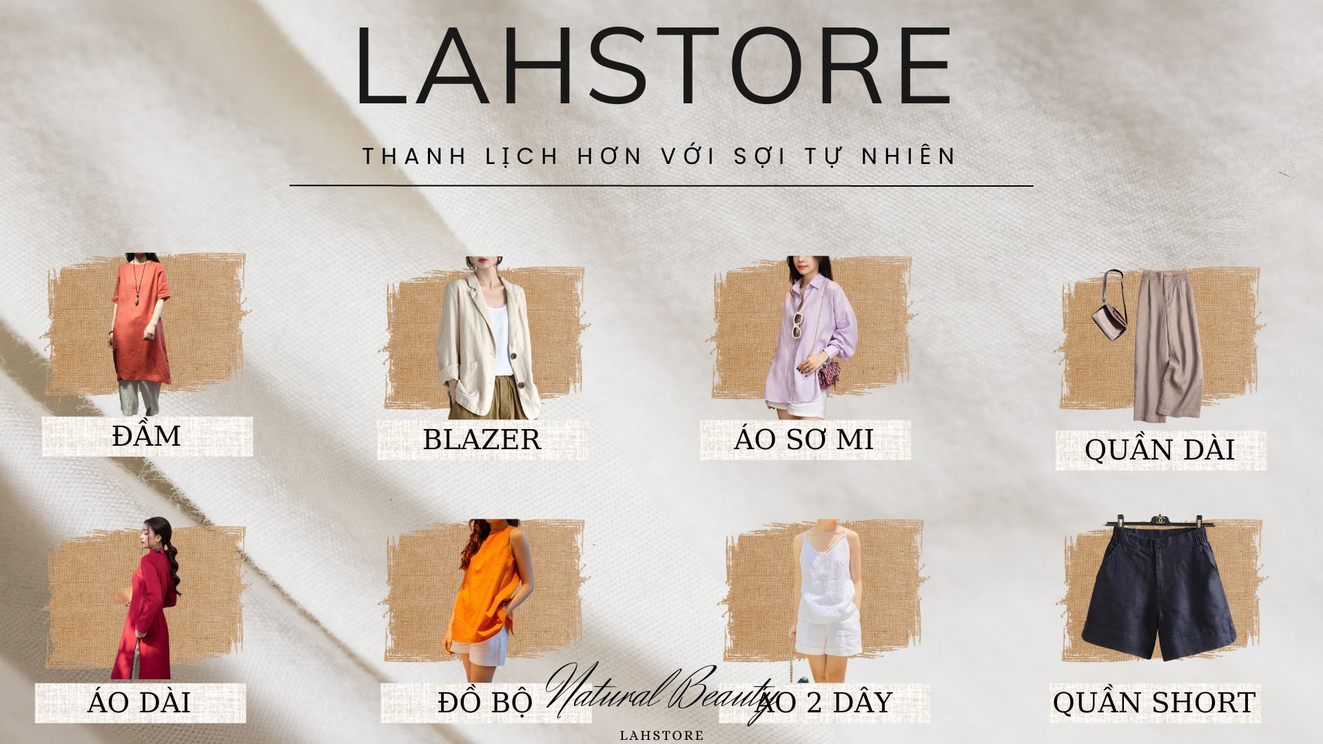 ลาฮาสโตร์ กางเกงขาสั้นผ้าลินินขากว้างผู้หญิงมีกระเป๋าเอวสูงเอวยางยืดทรง ...